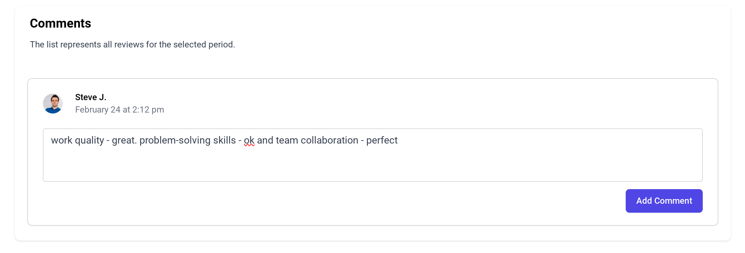 devActivity - Performance Review